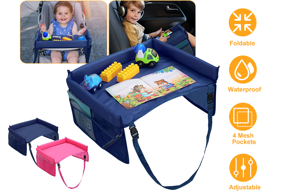 Baby Car Safety Seat Lap Travel Tray Portable Table For Kids Travel ...