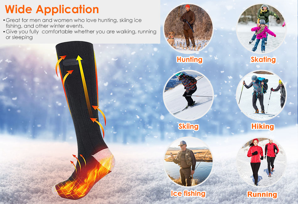 Usb Heated Socks Women Rechargeable Heated Socks Men Women - Washable ...