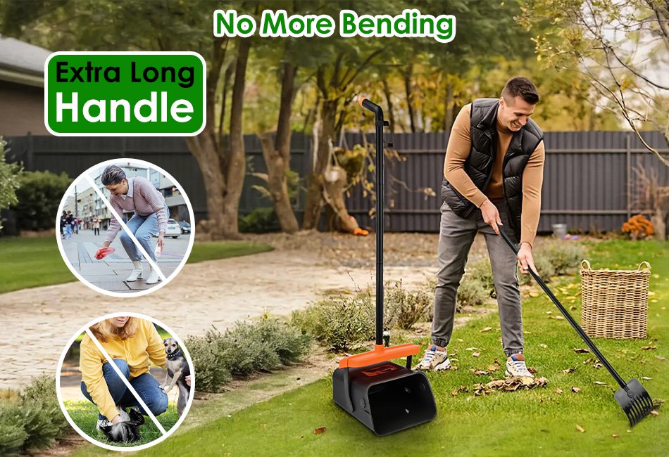 Portable Pooper Scooper Set Dog Poop Rake & Swiveling Bin Poop Tool ...